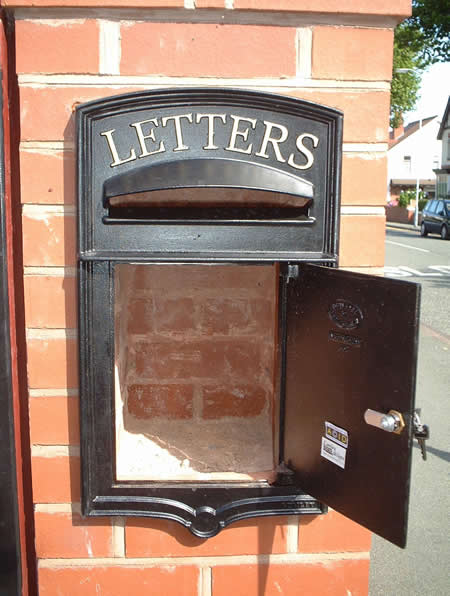 Mailbox letter plate, cast iron, made in Britain, the Royal by Lumley ...